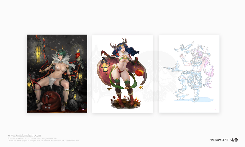 8.5 x 11 Deathmas 2025 Art Prints – Kingdom Death